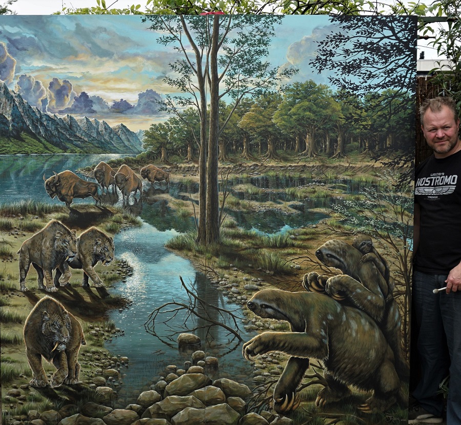 Paintings, Murals and drawings by contemporary paleoartist Jaap Roos